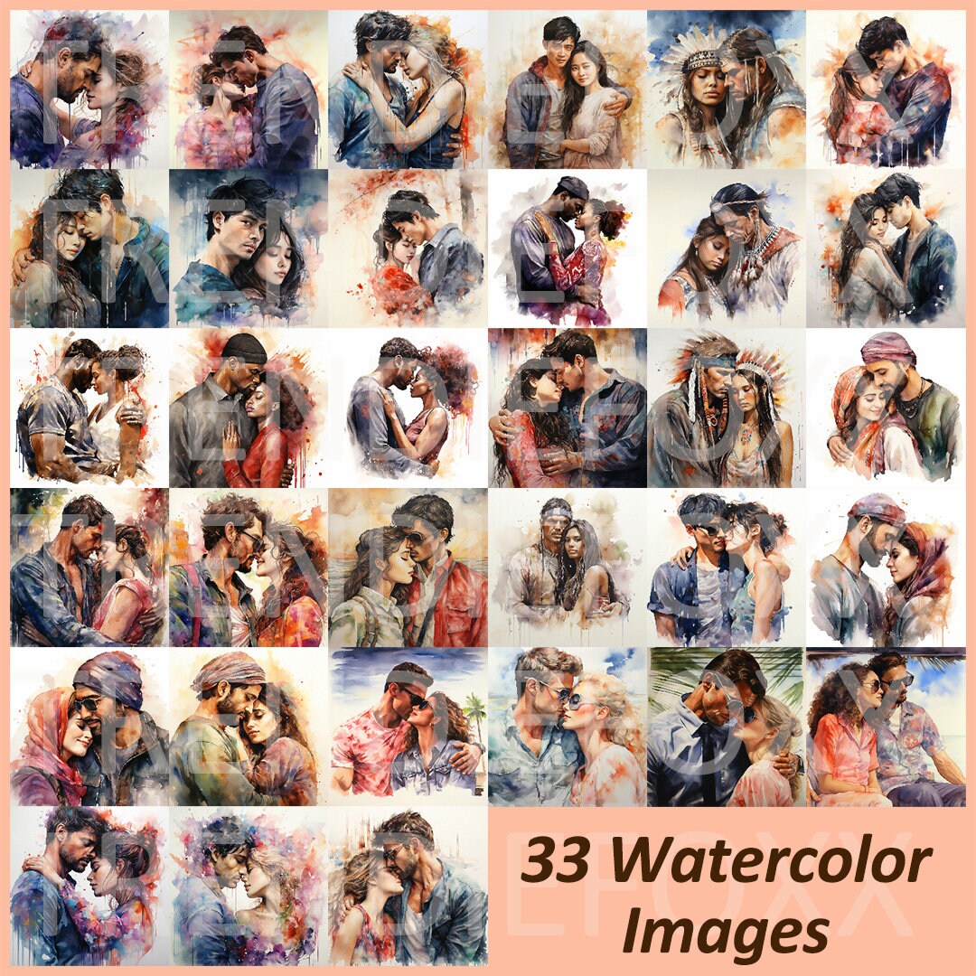 Capturing Love in Watercolors: Romantic Portraits for Valentine Couples ...