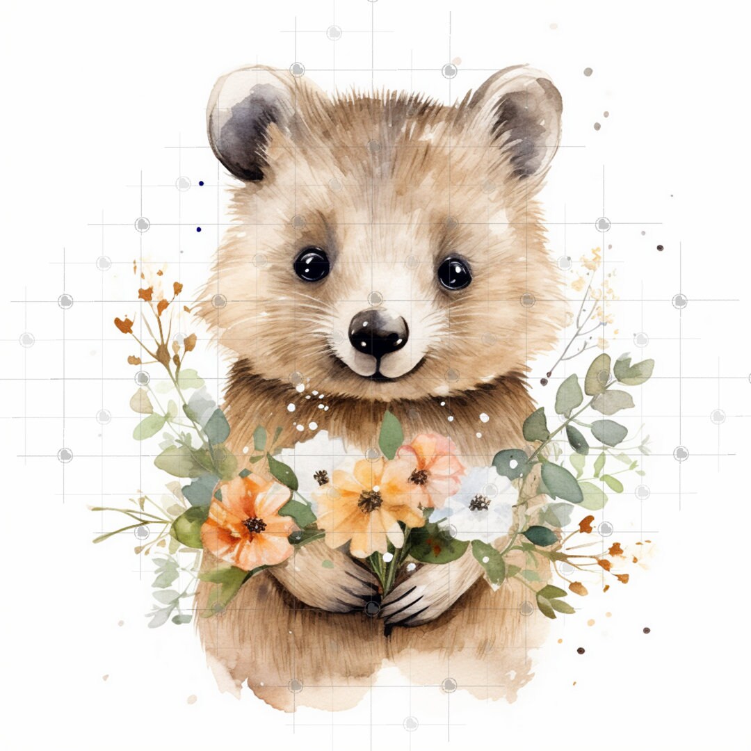 Boho Critters: Enchanting Watercolor Adorable Animal Portraits - Etsy