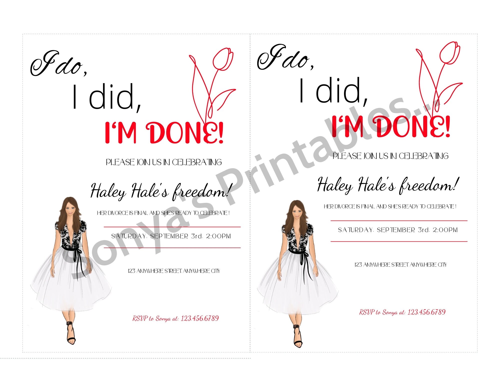 Personalized Divorce Party Invitations | Printable Divorce Celebration ...
