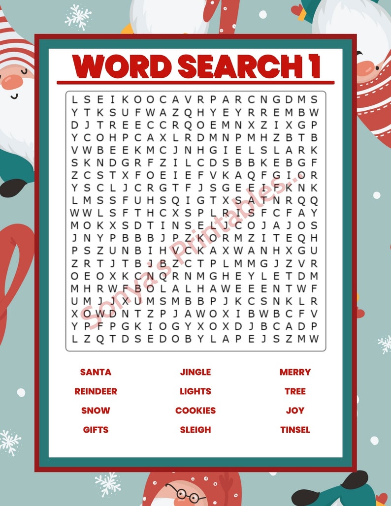 Printable Christmas Word Search Bundle Holiday Word Search Bundle ...