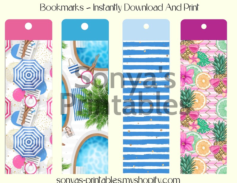 12 Summer Inspired Bookmarks Printable Summery Bookmarks - Etsy