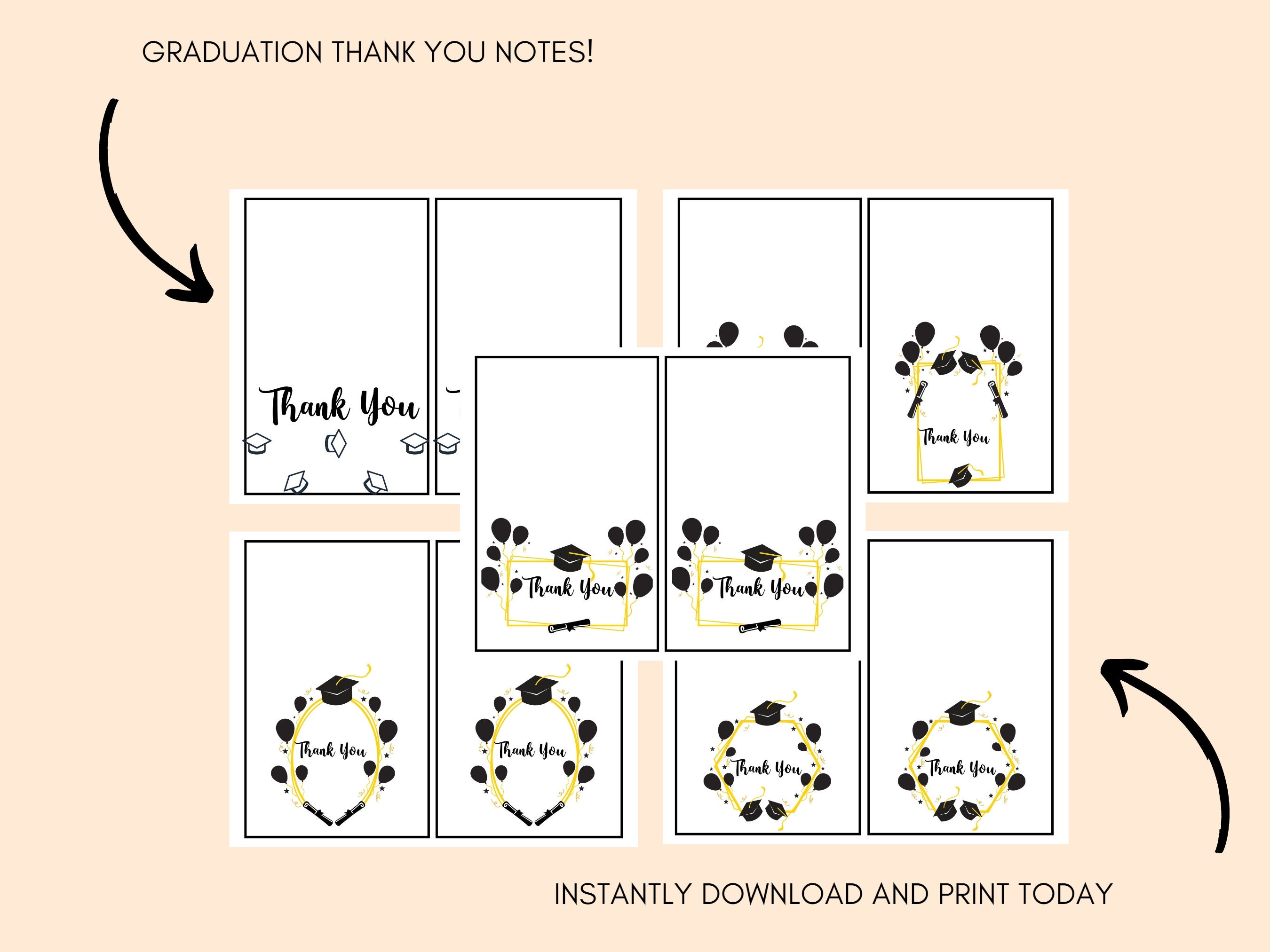 10 Printable Graduation Thank You Notes Unique Graduation Thank You ...