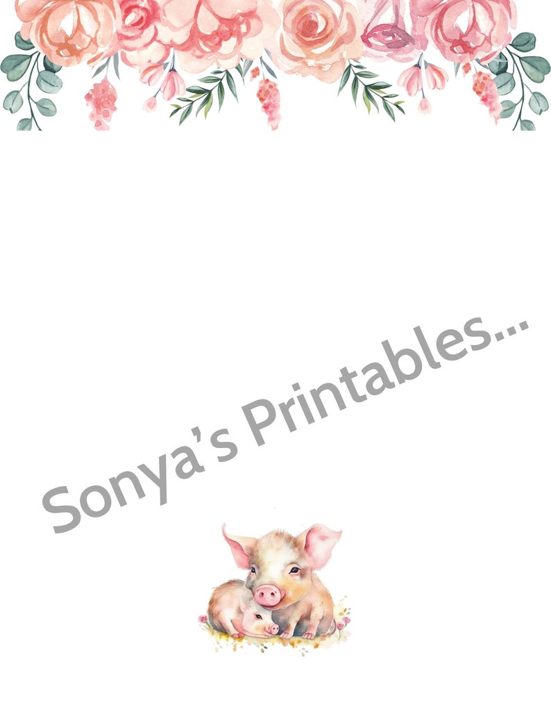 Printable Baby Piglet Stationery | Piglet Writing Paper | Farm Life ...