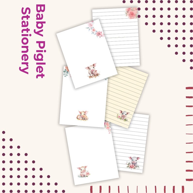 Printable Baby Piglet Stationery | Piglet Writing Paper | Farm Life ...
