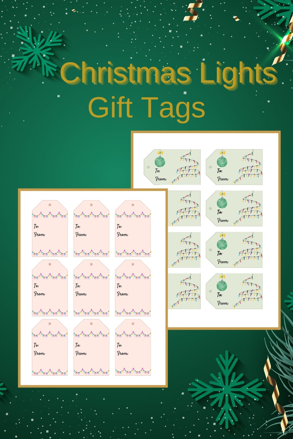 Printable Christmas Lights Hang Tags Printable Holiday Lights Gift Tags ...