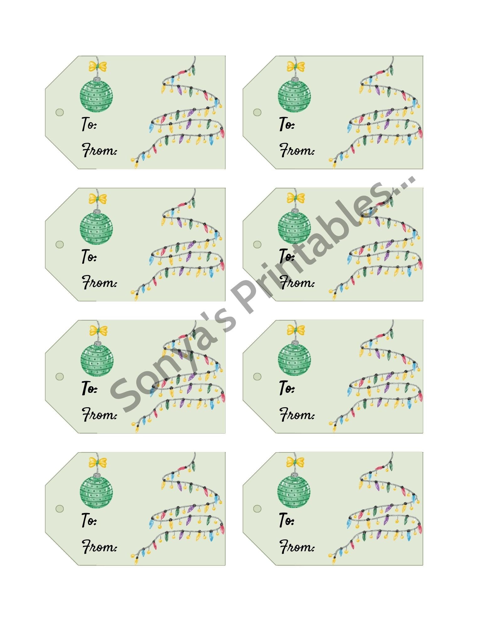 Printable Christmas Lights Hang Tags Printable Holiday Lights Gift Tags ...