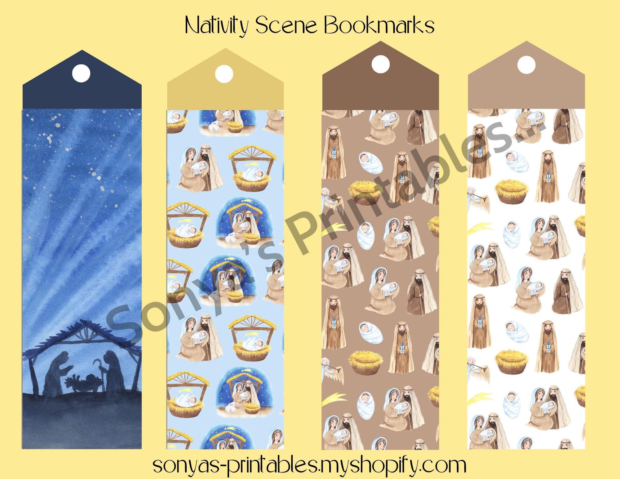 12 Printable Nativity Scene Bookmarks | Unique Nativity Scene Bookmarks ...