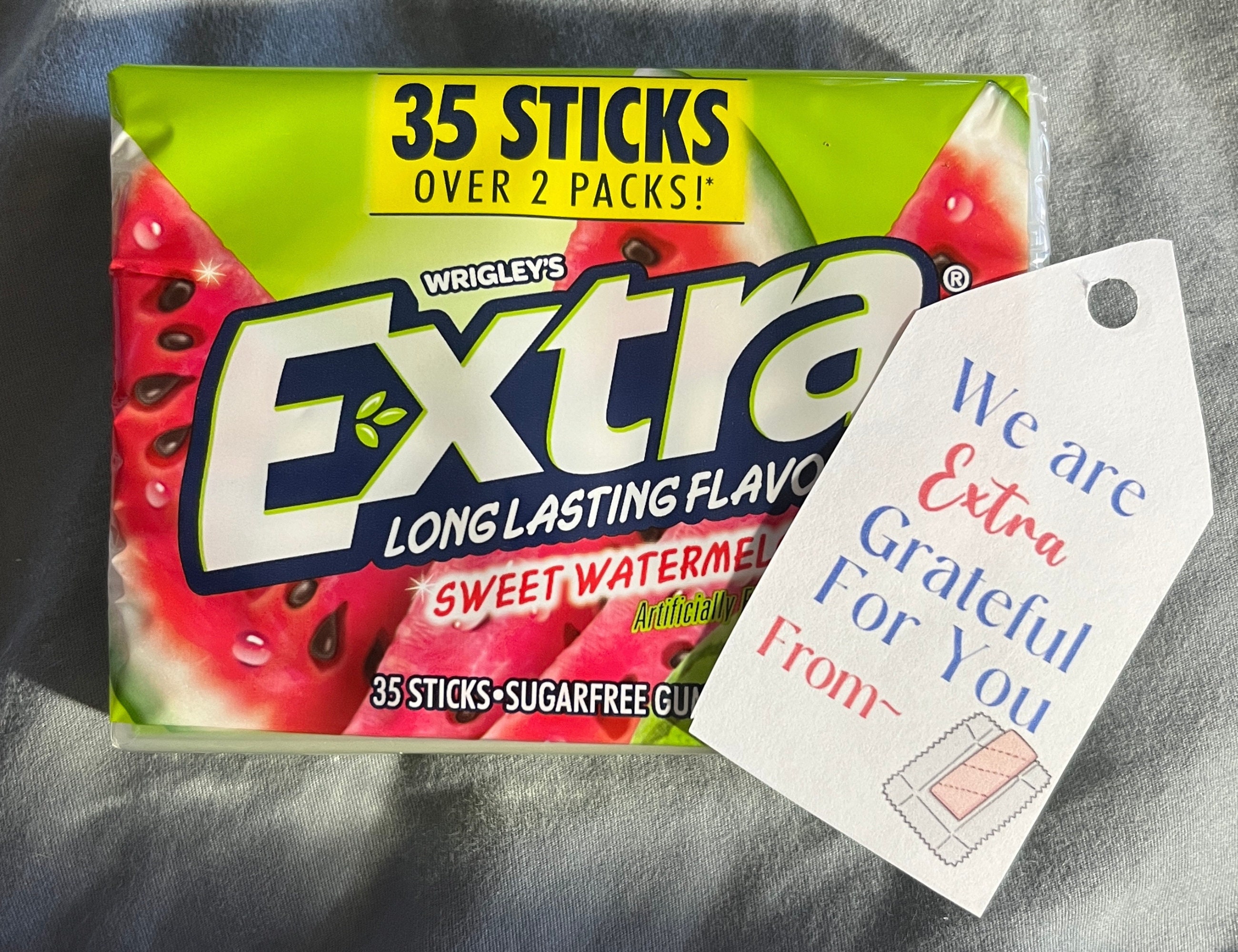 We Are EXTRA Grateful for You Hang Tag | Gum Gift Tag | Thank You Favor ...