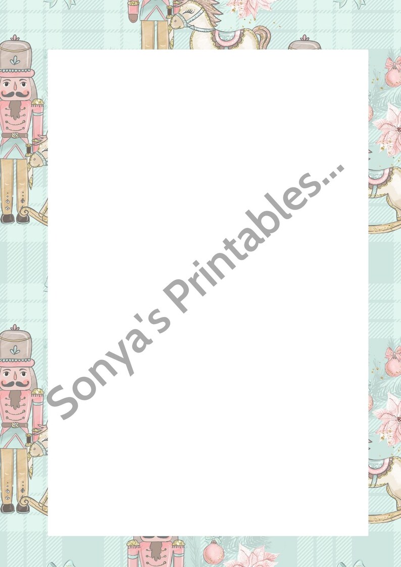 Printable Christmas Nutcracker Unlined Stationery Christmas Nutcracker ...