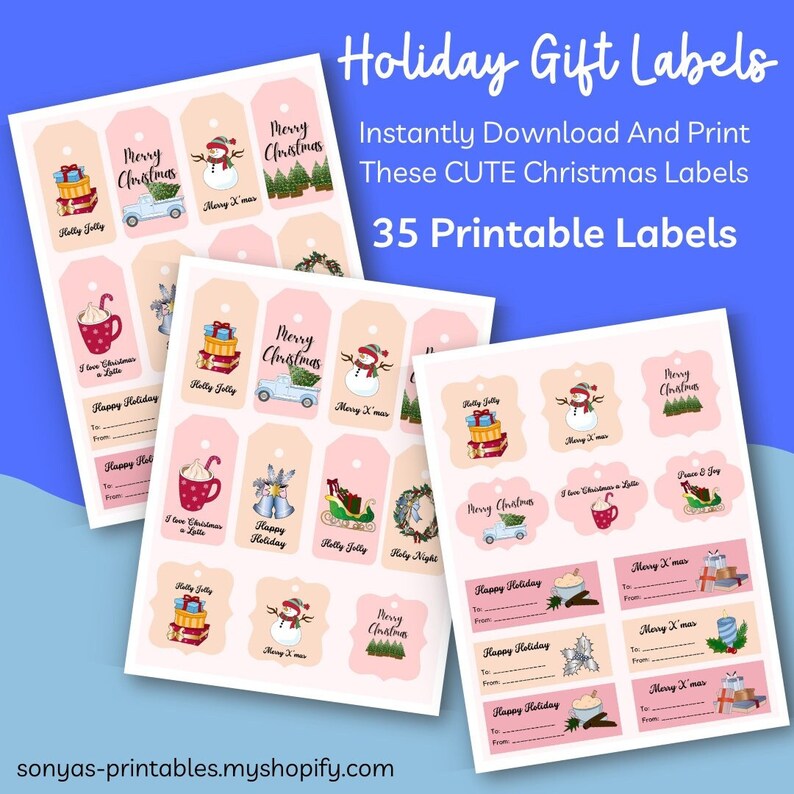 Holiday Gift Tags Farmhouse Style Holiday Gift Tags - Etsy