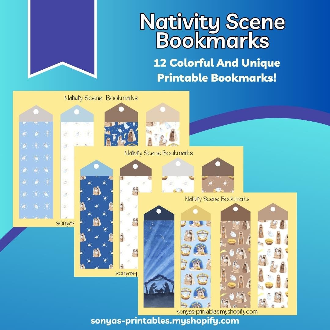 12 Printable Nativity Scene Bookmarks | Unique Nativity Scene Bookmarks ...