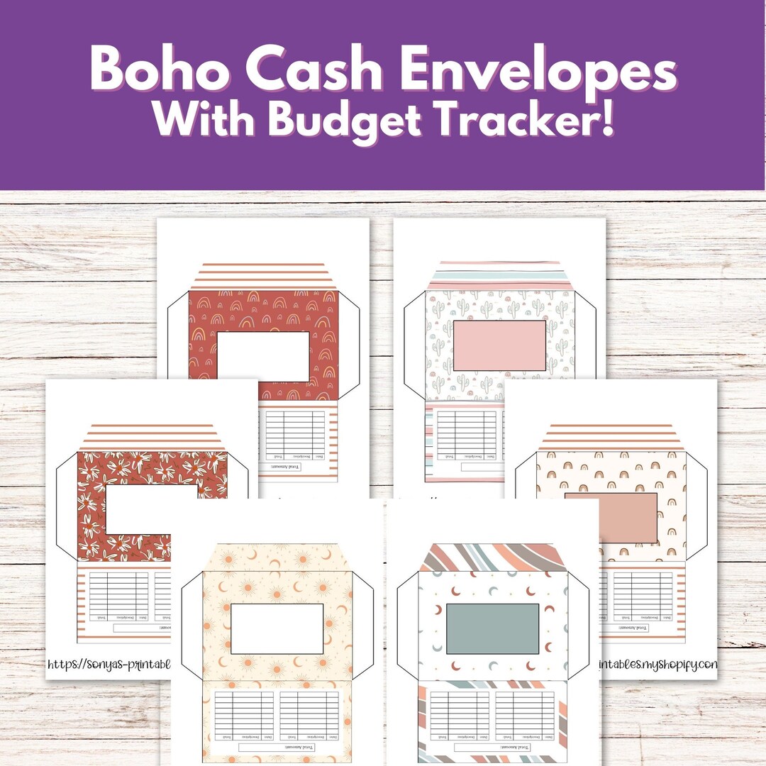 6 Unique Cash Envelopes Boho Cash Envelopes Abstract Boho Cash Envelope ...