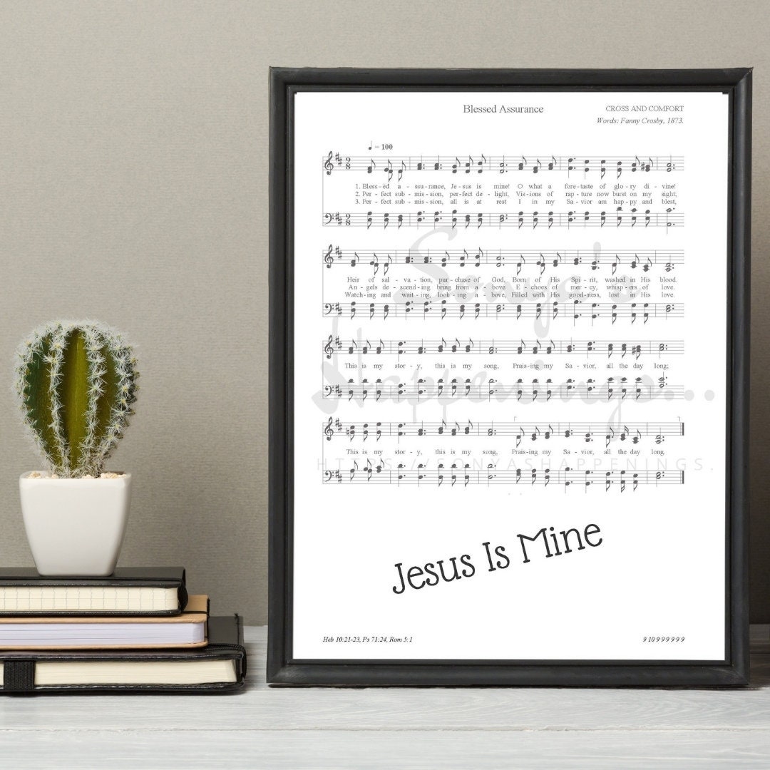 Blessed Assurance ~ Jesus is Mine ~ Hymnal Wall Art | Sheet Music Wall ...