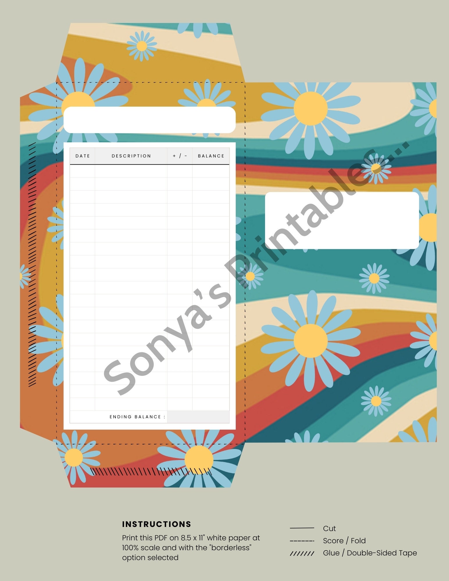 10 Vertical Retro Cash Stuffing Envelopes With Budget Trackers Retro ...