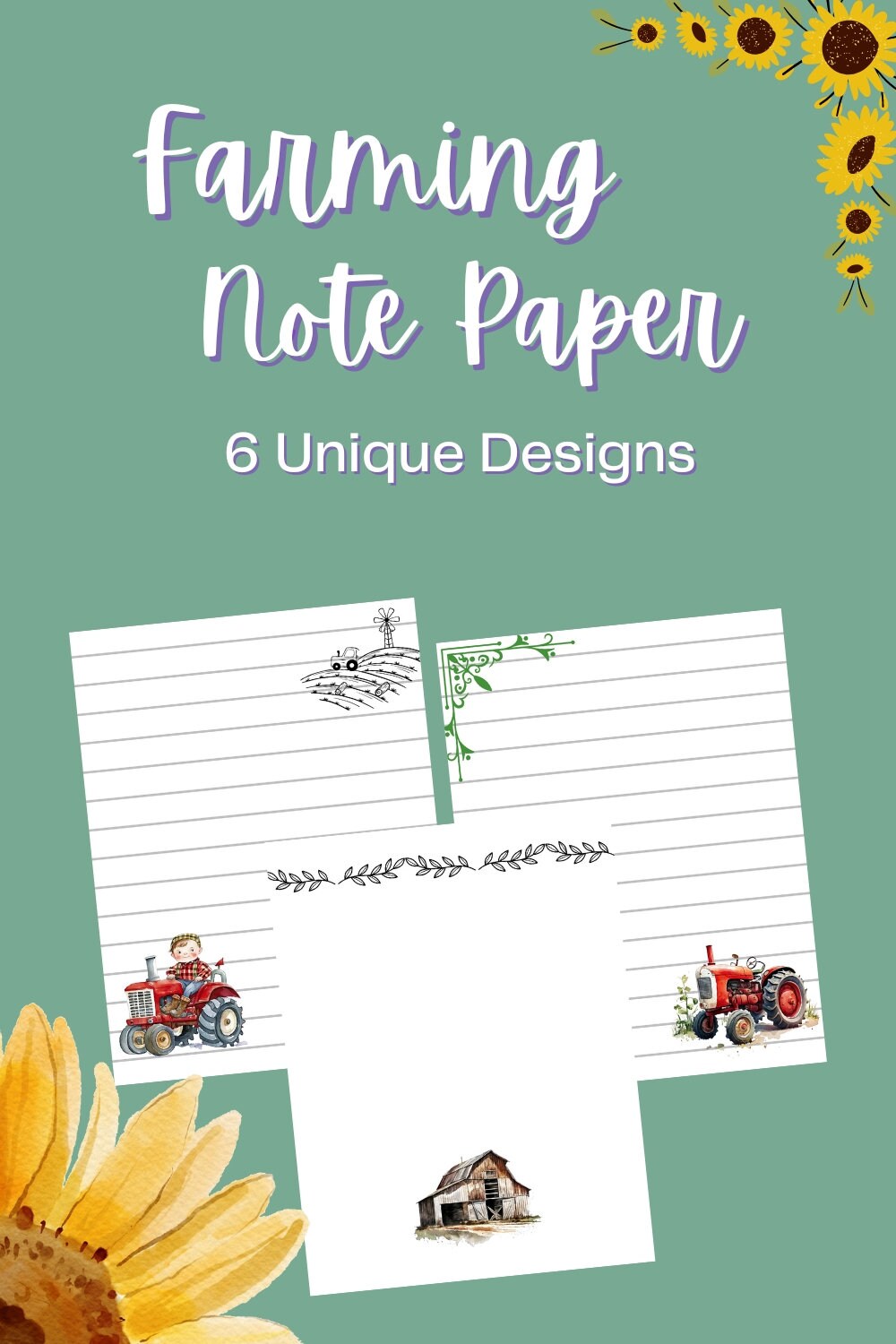 Printable Farming Stationery | Tractor Writing Paper | Old Barn Note ...