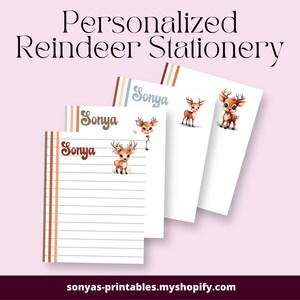 Personalized and Printable Reindeer Stationery Personalized Reindeer ...