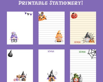 Printable Stationery Halloween Set 6letter Writing Holidays - Etsy