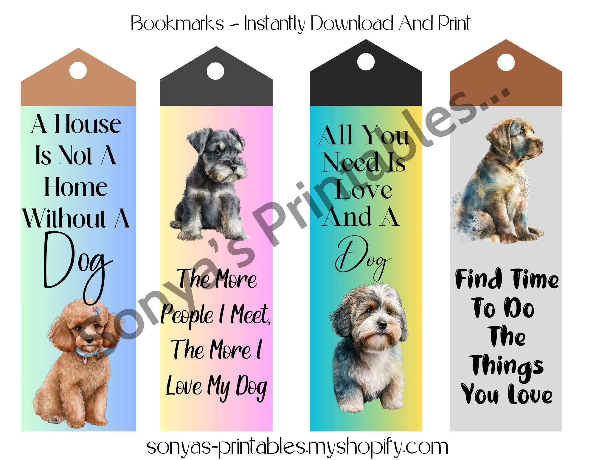 12 Printable Dog Quote Bookmarks | Dog Lovers Bookmarks | Dog Quote ...