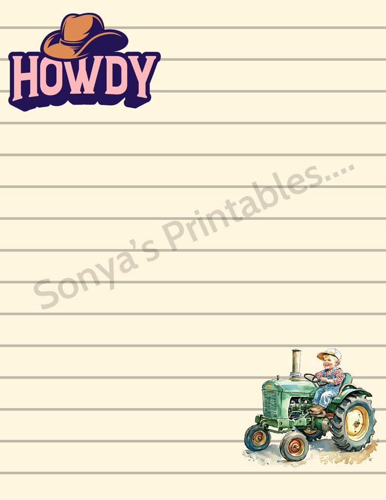 Printable Farming Stationery | Tractor Writing Paper | Old Barn Note ...
