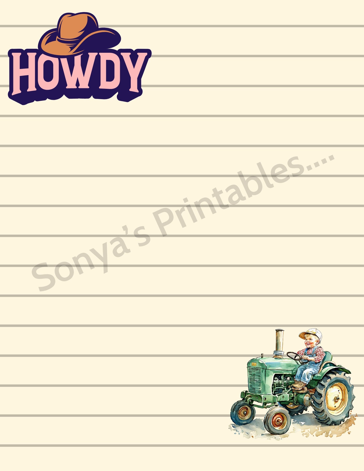 Printable Farming Stationery | Tractor Writing Paper | Old Barn Note ...