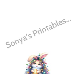 Whimsical Bunny With Lights Stationery | Printable Easter Bunny Writing ...