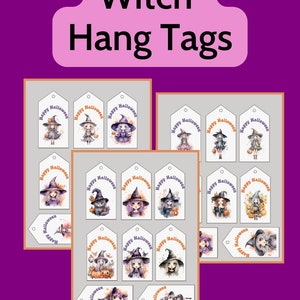 Printable Halloween Witch Gift Tags Halloween Witch Hang - Etsy