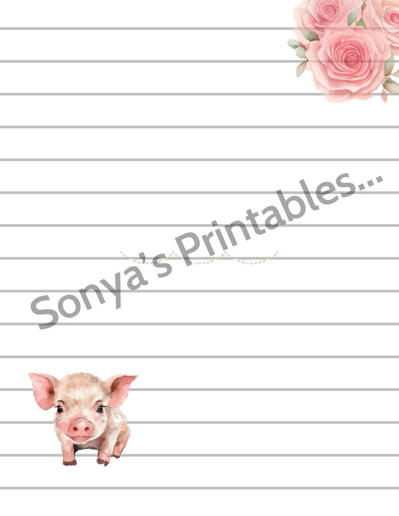 Printable Baby Piglet Stationery | Piglet Writing Paper | Farm Life ...