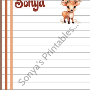 Personalized and Printable Reindeer Stationery Personalized Reindeer ...