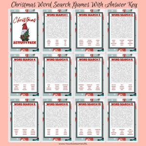 Printable Christmas Word Search Bundle Holiday Word Search Bundle ...