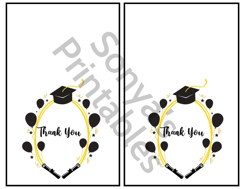 10 Printable Graduation Thank You Notes | Unique Graduation Thank You ...