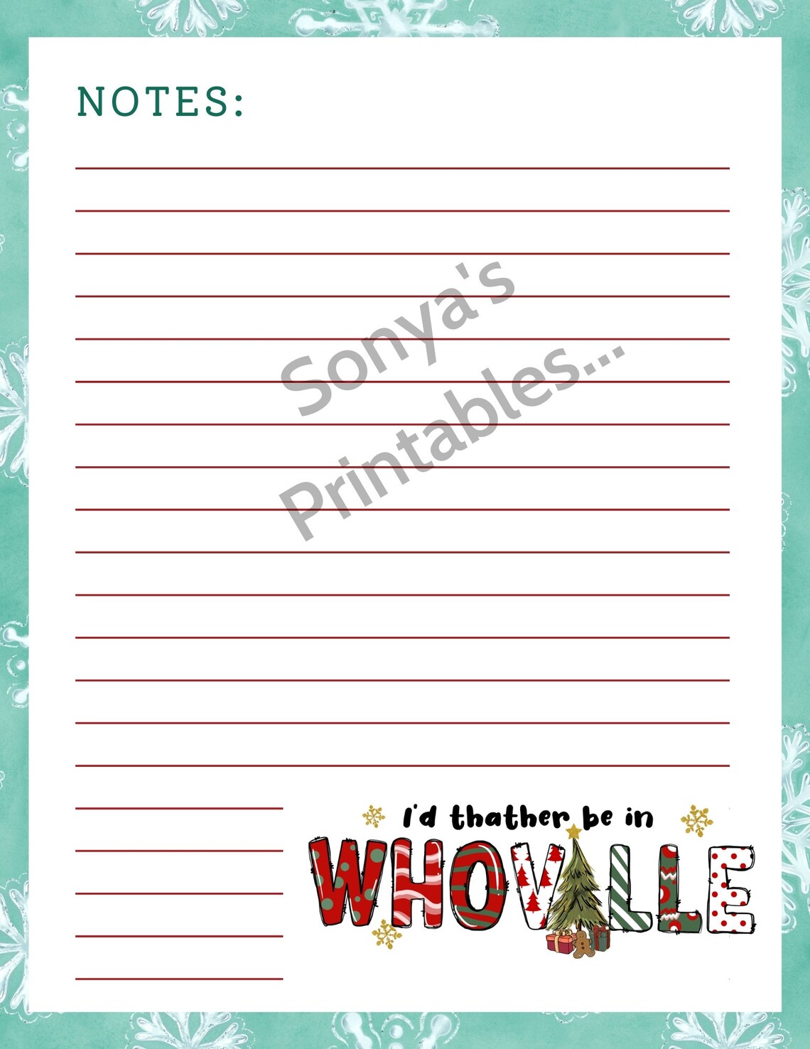 Printable Christmas Stationery Printable Holiday Stationery Christmas ...