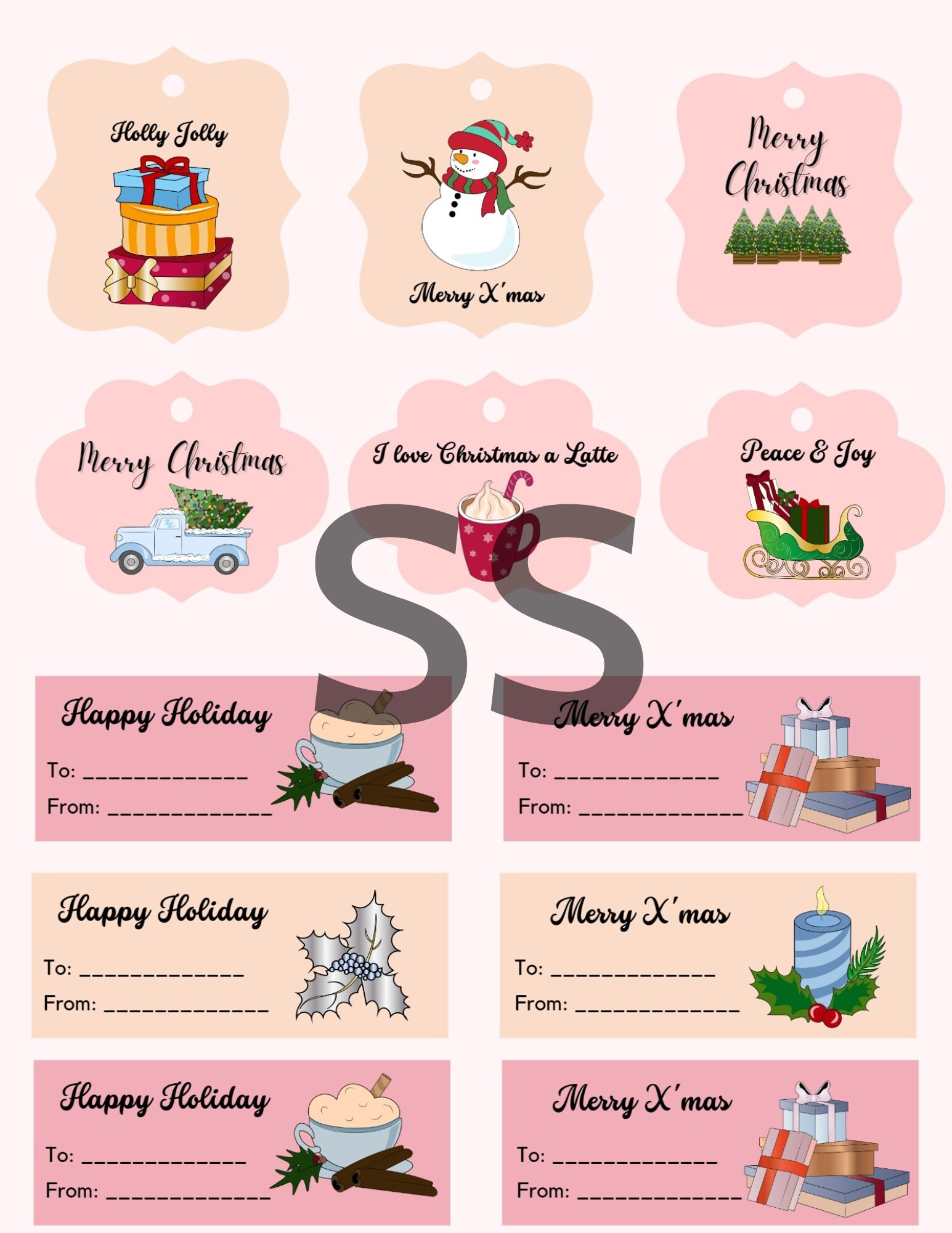 Holiday Gift Tags Farmhouse Style Holiday Gift Tags - Etsy