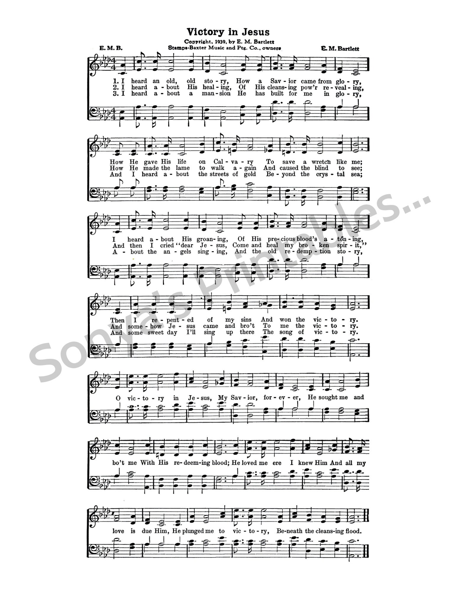 Victory in Jesus Hymnal Wall Art Christian Wall Decor Sheet Music Wall ...