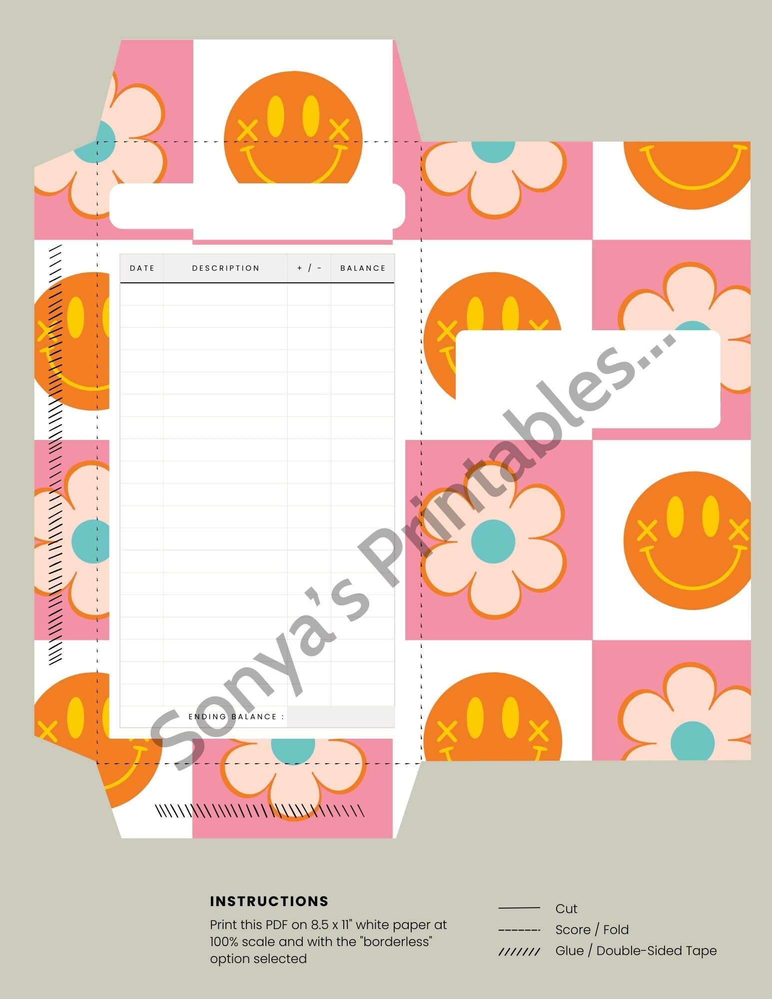 10 Vertical Retro Cash Stuffing Envelopes With Budget Trackers Retro ...