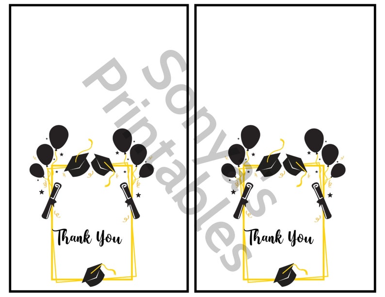 10 Printable Graduation Thank You Notes | Unique Graduation Thank You ...