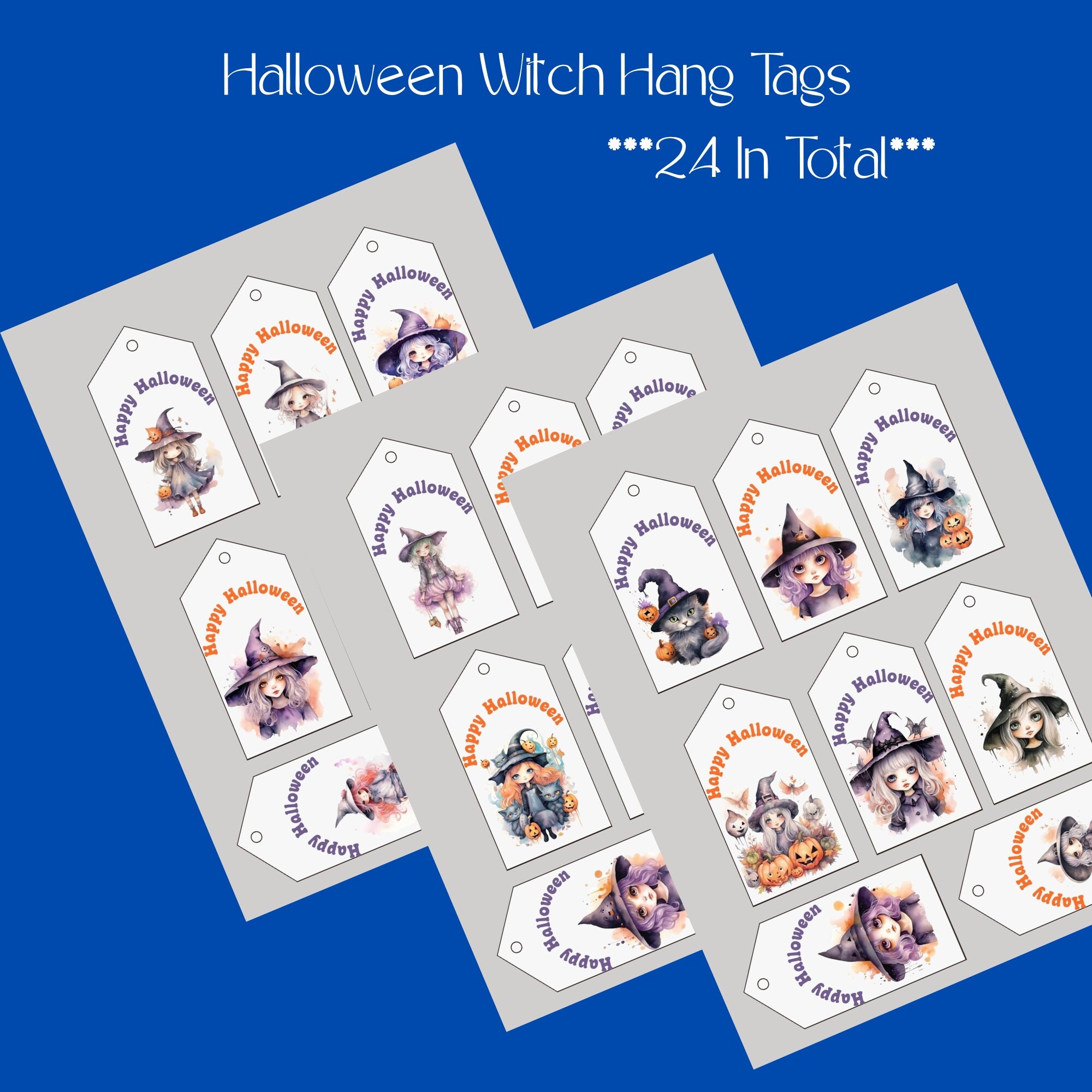 Printable Halloween Witch Gift Tags Halloween Witch Hang - Etsy