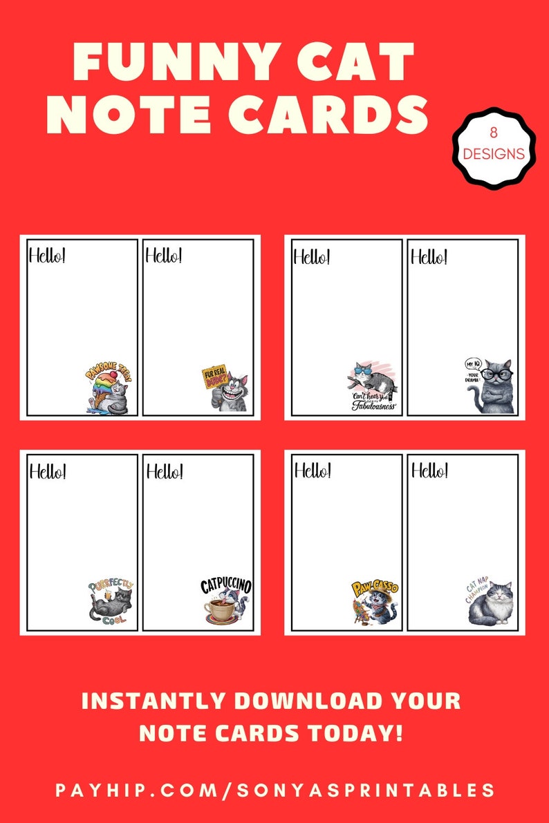 Funny and Sarcastic Cat Note Cards | Funny Cat Quote Notepaper | Funny ...