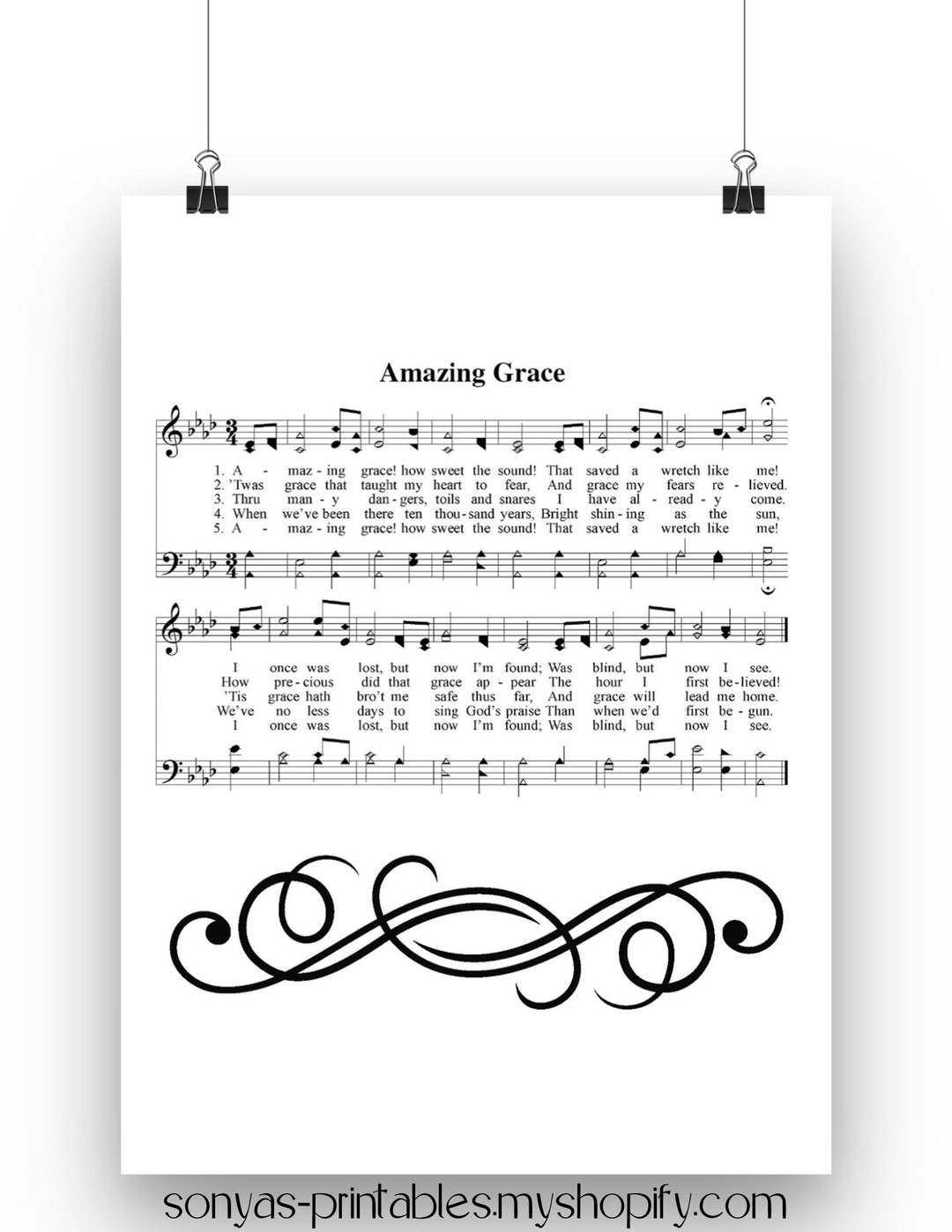Amazing Grace ~ Fancy Hymnal Sheet Music Wall Art - Etsy Canada