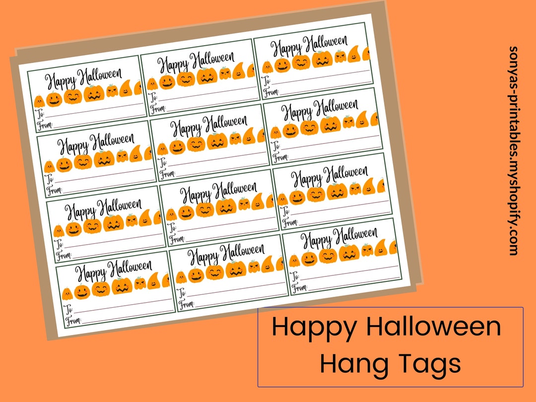 Happy Halloween Treat Bag Tags Printable Halloween Hang Tags Happy ...