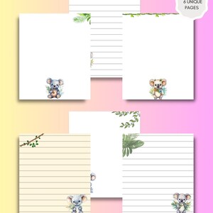 Printable Koala Bear Chibi Stationery | Koala Bear Writing Paper ...