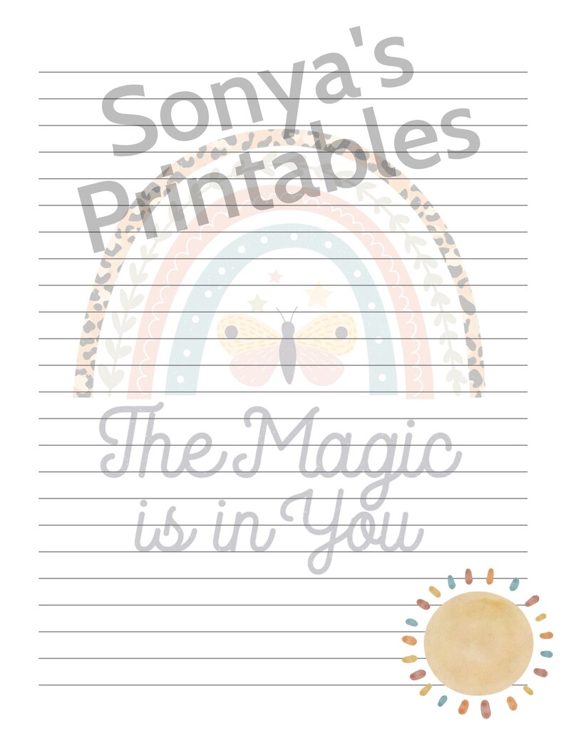 Boho Rainbow Stationery With Positive Messages | Printable Boho ...