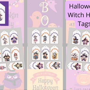 Printable Halloween Witch Gift Tags Halloween Witch Hang - Etsy
