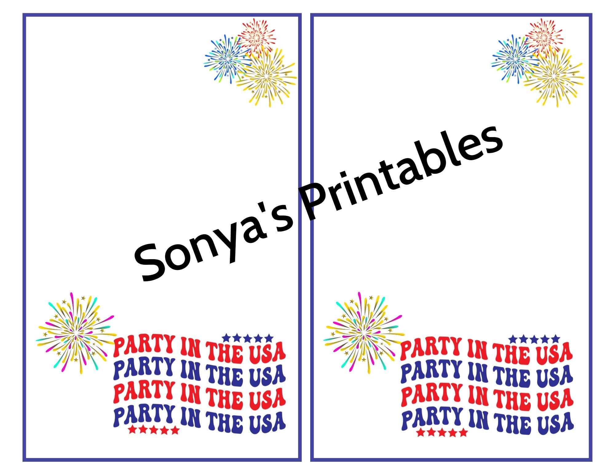 10 Blank Fourth of July Note Cards Printable 4th of July Note Cards ...