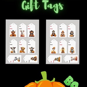 Printable Halloween Animal Gift Tags Halloween Animal Hang - Etsy