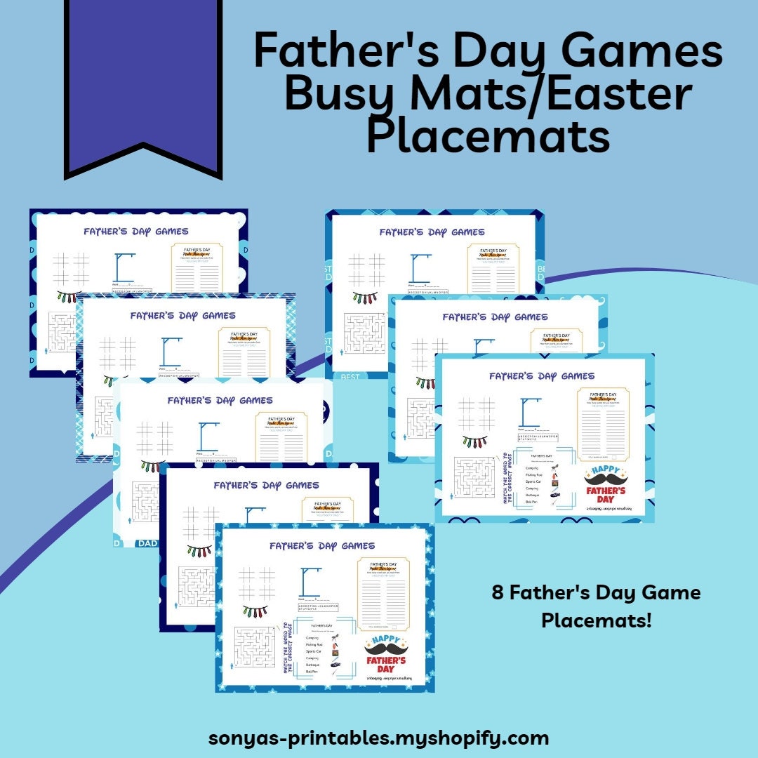 Father's Day Placemats Father's Day Busy Mats - Etsy