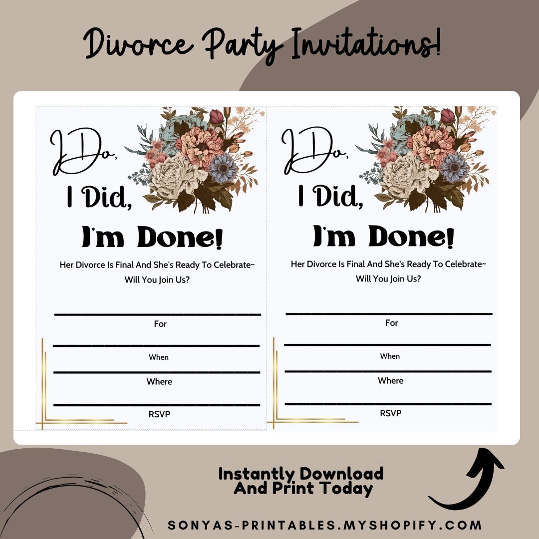 Printable Divorce Party Invitations | Divorce Party | Divorce Party ...