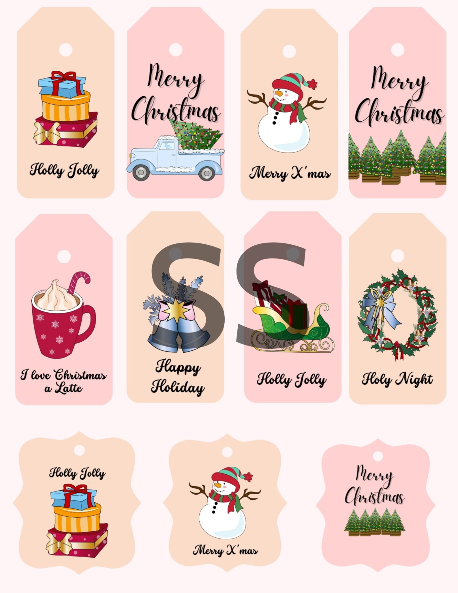 Holiday Gift Tags Farmhouse Style Holiday Gift Tags - Etsy