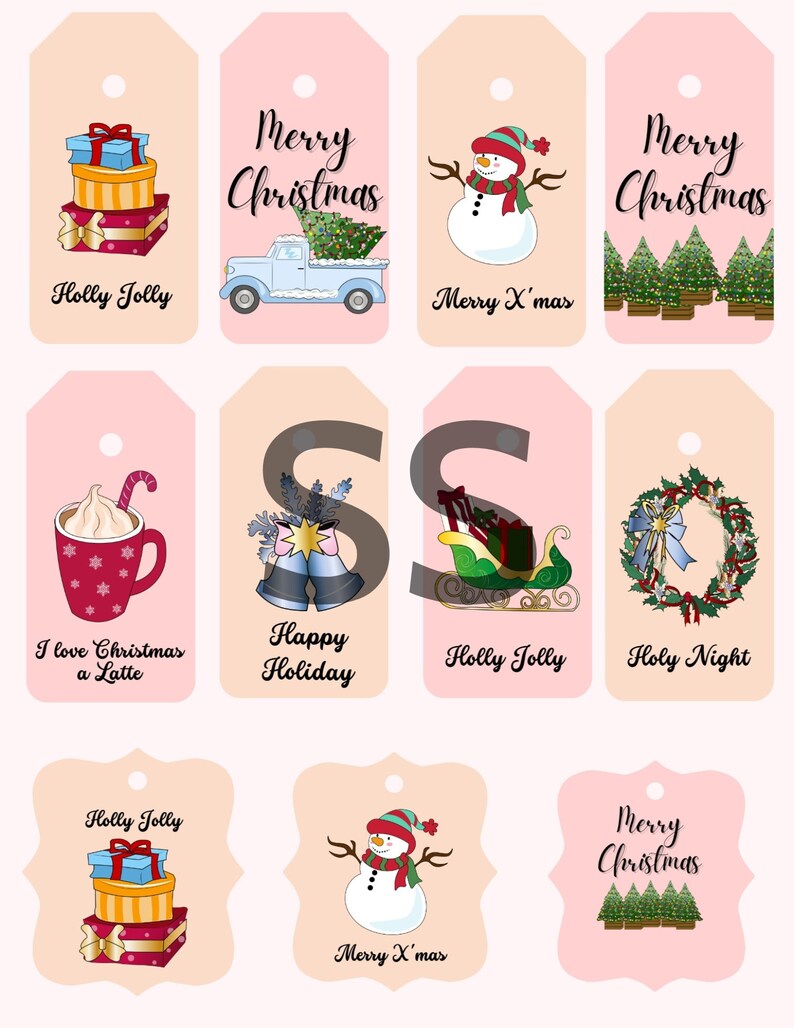Holiday Gift Tags Farmhouse Style Holiday Gift Tags - Etsy