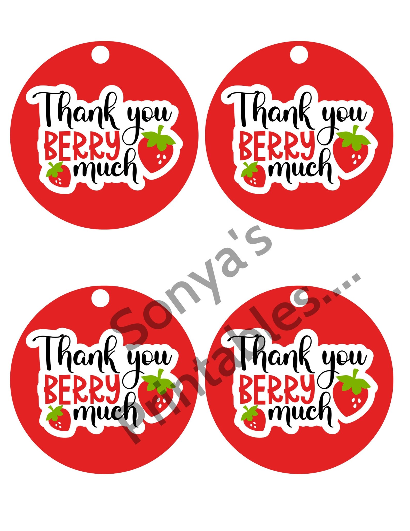 Printable Thank You Hang Tags | Thanks A Ton Gift Tags | Thanks A Latte ...