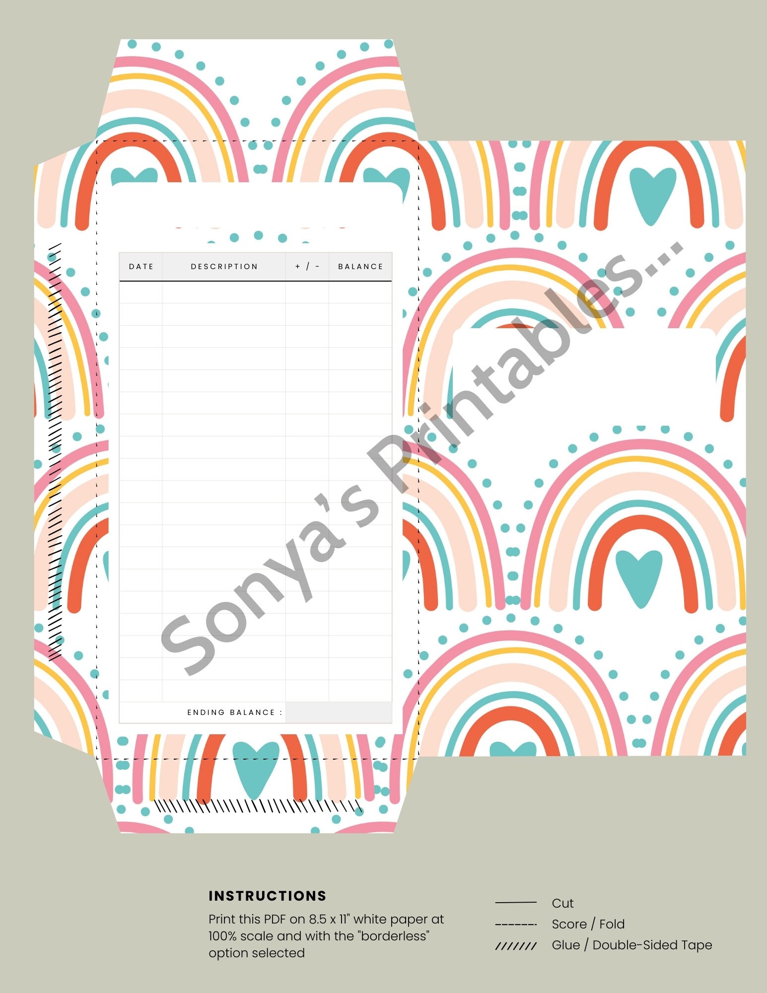 10 Vertical Retro Cash Stuffing Envelopes With Budget Trackers Retro ...